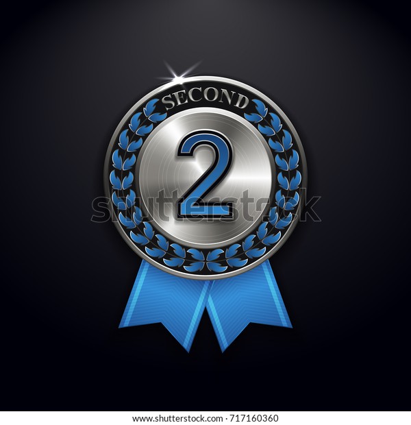 Second Place Winner Silver Medal Victory Stock Vector (Royalty Free ...