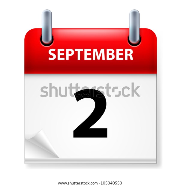 Second September Calendar Icon On White: Stock-Vektorgrafik (Lizenzfrei ...