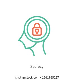 Secrecy Icon Concept Lock Drawing Human Stock Vector (Royalty Free ...
