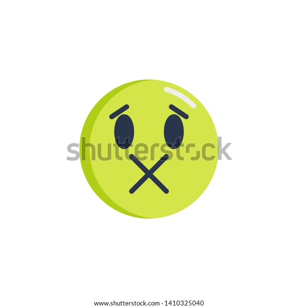 Secret Face Emoticon Flat Icon Silent Stock Vector (Royalty Free ...