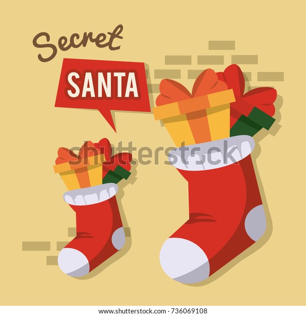 Secret Santa Cartoon Stock Vector (Royalty Free) 736069108 | Shutterstock