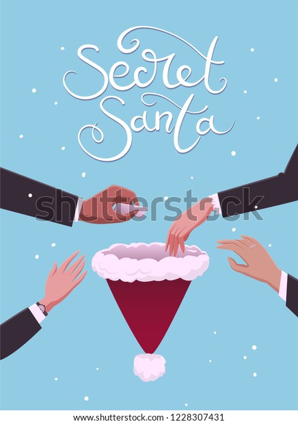 Secret Santa Office Vector Illustration Office Stock Vector (Royalty ...
