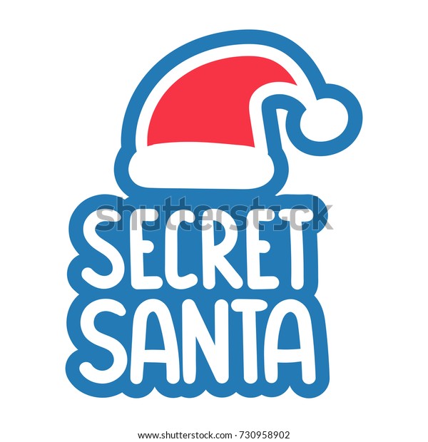 Secret Santa Vector Hand Drawn Label Stock Vector (Royalty Free) 730958902