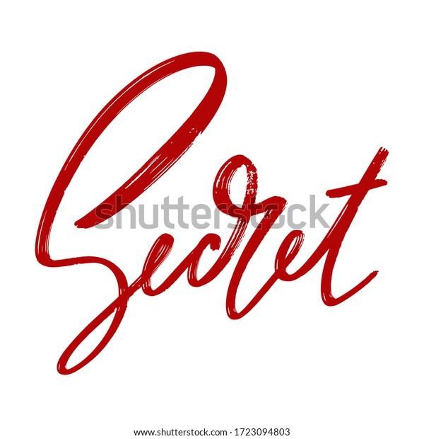 Secret Vector Hand Drawn Lettering Isolated Stock Vector (Royalty Free ...