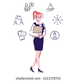 Secretary Flat Vector Character Personal Assistant Stock Vector ...