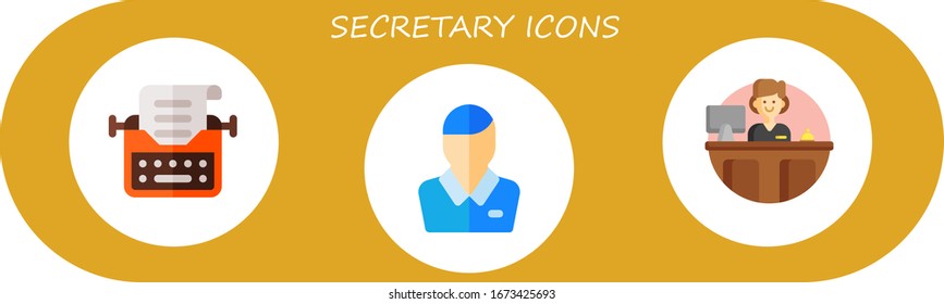 Secretary Icon Set 3 Flat Secretary Stock Vector (Royalty Free ...