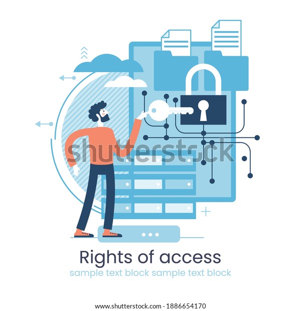 Secure Data Transmission Concept Access Right Stock Vector (Royalty ...
