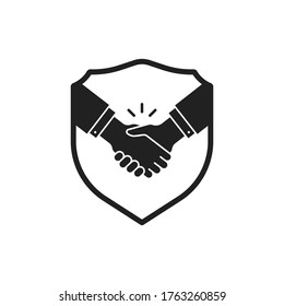 Handshake Shield Logo Icon Design Stock Vector (Royalty Free) 1057633436