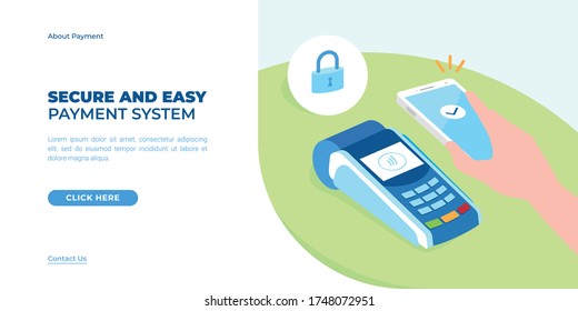 Secure Easy Payment System Landing Page Stock Vector (Royalty Free ...