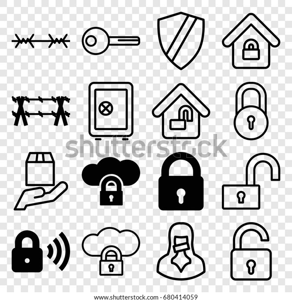 Secure Icons Set Set 16 Secure Stock Vector (Royalty Free) 680414059 ...