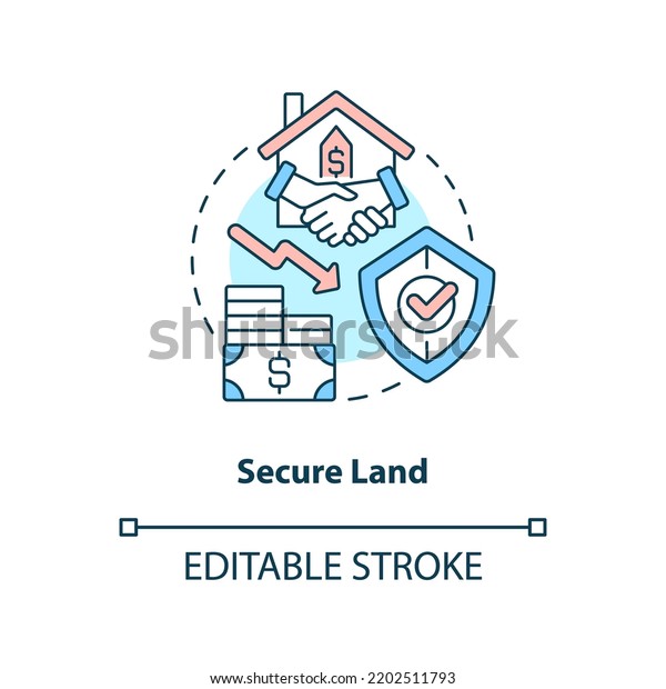 Secure Land Concept Icon Safe Property Stock Vector (Royalty Free ...
