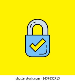 Secure Lock Line Icon Internet Security Stock Vector (Royalty Free ...