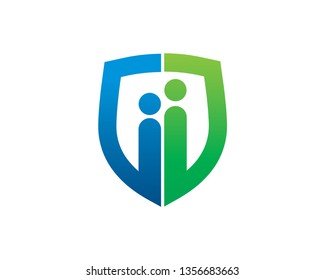 Secure People Logo Template Icon Symbol Stock Vector (Royalty Free ...