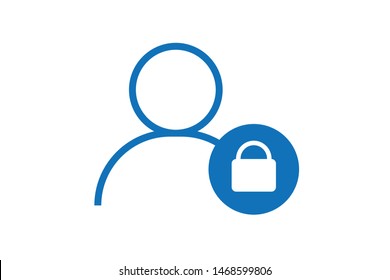 Secure Profile Profile Lock Icon Blue Stock Vector (Royalty Free ...