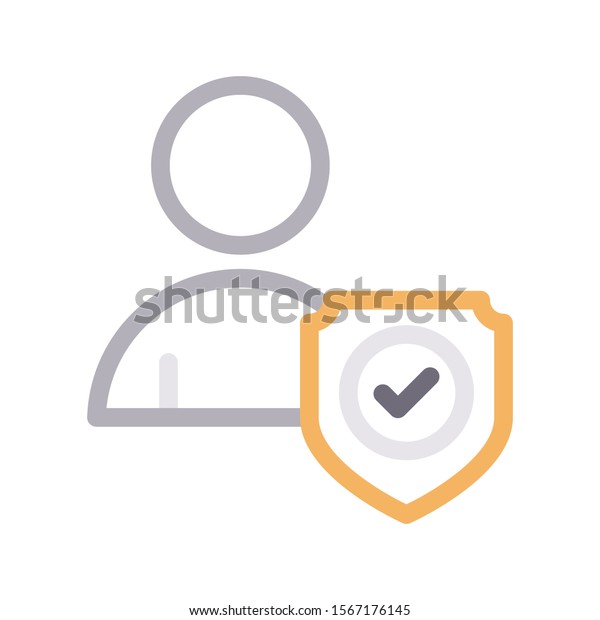 Secure User Vector Colour Line Icon Stock Vector (Royalty Free ...