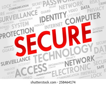 Secure Word Cloud Business Concept Stock Vector (Royalty Free ...