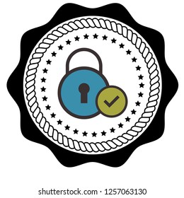 Secured Iconemblem Label Badgesticker Logo Designed Stock Vector ...