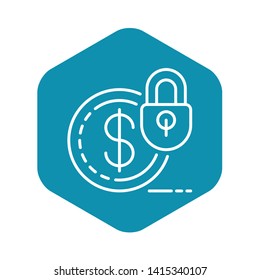 Secured Money Icon Outline Secured Money Stock Vector (Royalty Free ...