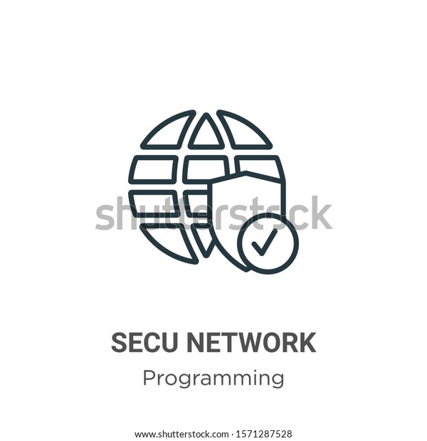 Secured Network Outline Vector Icon Thin Stock Vector (Royalty Free ...