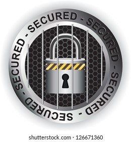 Secured Sign Sticker Silver Stock Vector (Royalty Free) 126671360 ...