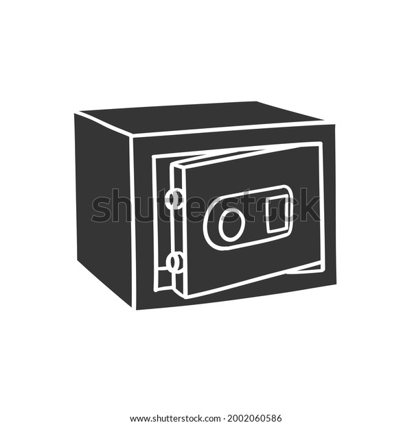 Security Box Icon Silhouette Illustration Bank Stock Vector (Royalty ...