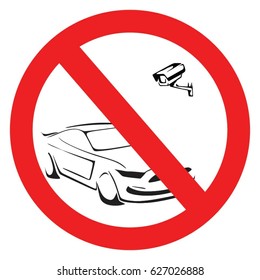 Security Camera Car Ban Icon Vector Stock Vector (Royalty Free ...