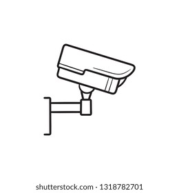 Security Camera Hand Drawn Outline Doodle Stock Vector (Royalty Free ...