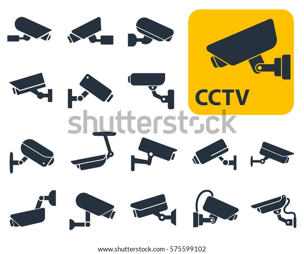 Security Camera Icons Video Surveillance Cctv Stock Vector (Royalty ... Security Camera Icons Video Surveillance Cctv Stock Vector (Royalty ...