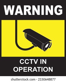 Security Camera Sign Cctv Operation Sign Stock Vector (Royalty Free ...