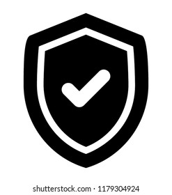 Security Emblem Protection Shield Tick Mark Stock Vector (Royalty Free ...