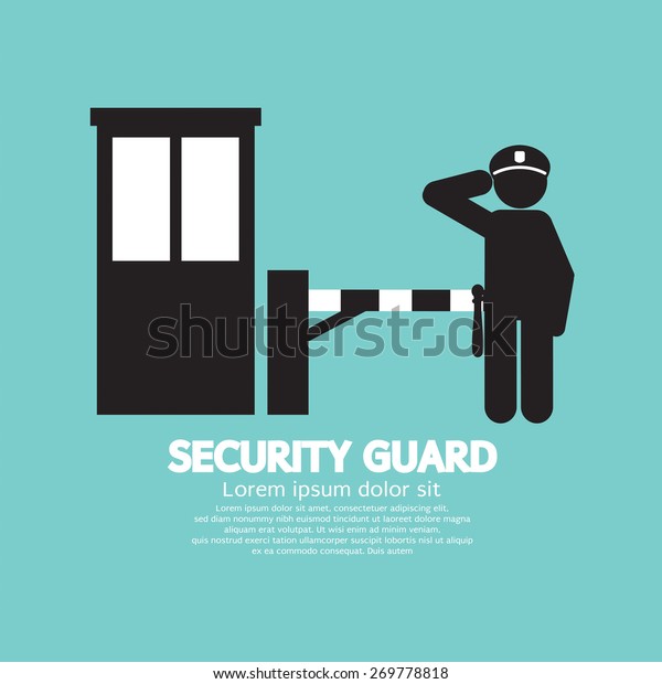 Security Guard Closed Barrier Gate Vector Stock Vector (Royalty Free ...