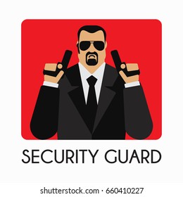 Security Guard Gun His Hand Vector Stock Vector (Royalty Free) 660410227