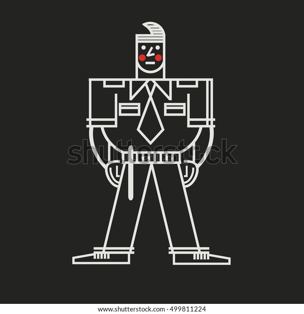 Security Guard Vector Icons Illustration Isolated Stock Vector (Royalty ...