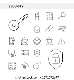 Security Hand Drawn Icon Set Style Stock Vector (Royalty Free ...