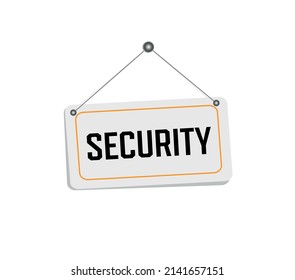 Security Hanging Sign Isolated On White Stock Vector (Royalty Free ...