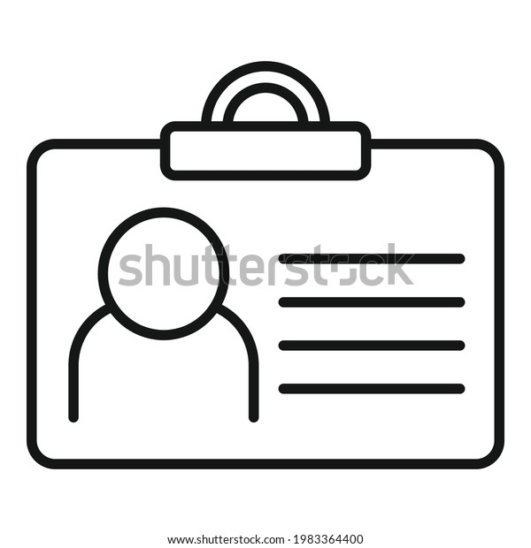 Security Id Card Icon Outline Security Stock Vector (Royalty Free ...