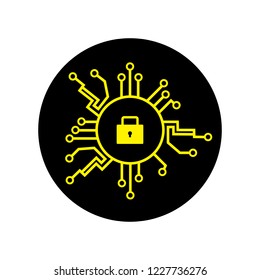 Security Logo Icon Yellow Black Round Stock Vector (Royalty Free ...