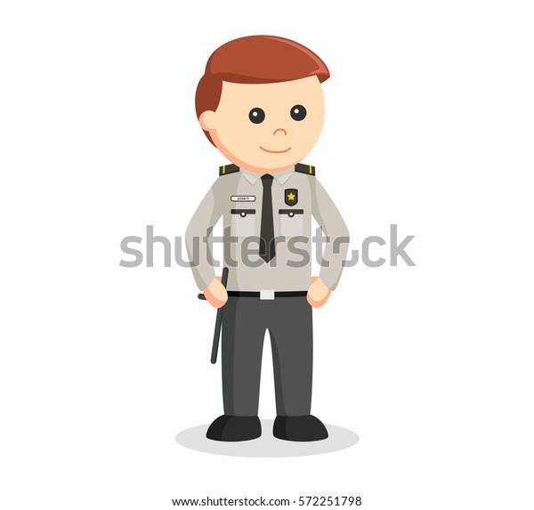 Security Officer Standing Pose Stock Vector (Royalty Free) 572251798