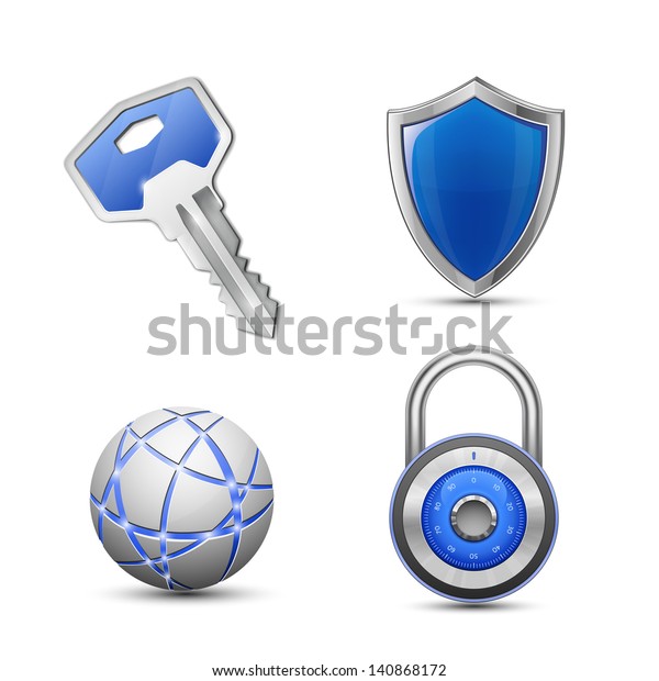 Security Protection Symbols Privacy Secrecy Concept Stock Vector ...