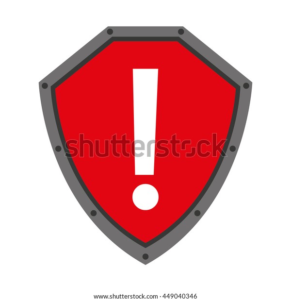 Security Shield Alert Symbol Isolated Icon Stock Vector (Royalty Free ...