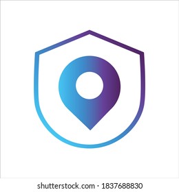 Security Shield Icon Shield Location Symbol Stock Vector (Royalty Free ...