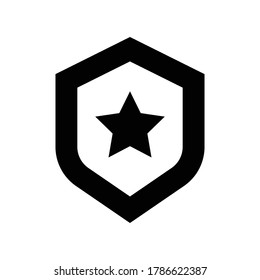 Shield Star Icon Safety Sign Protection Stock Vector (Royalty Free ...