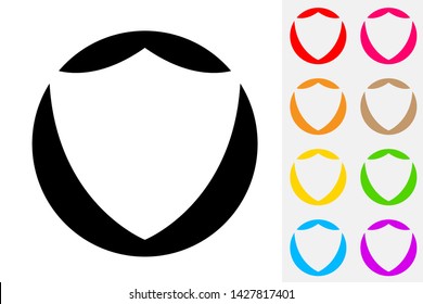 Security Shield Negative Space Icon Stock Vector (Royalty Free ...