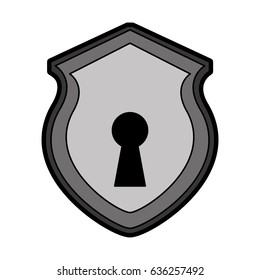 Security Shield Shape Hole Isolated Icon Stock Vector (Royalty Free ...