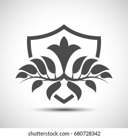 Security Sign Abstract Shield Leaves Unique Stock Vector (Royalty Free) 680728342 | Shutterstock