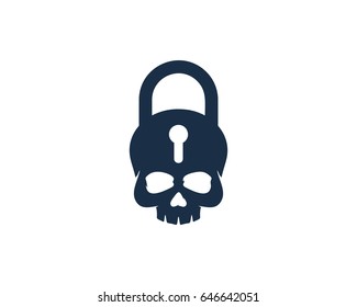 Skull Security Lock Icon Logo Design Stock Vector (Royalty Free ...