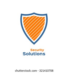 Security Solutions Logo Shield Silhouette Stock Vector (Royalty Free ...