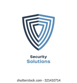 Security Solutions Logo Shield Silhouette Stock Vector (Royalty Free ...