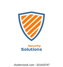 Security Solutions Logo Shield Silhouette Stock Vector (Royalty Free ...