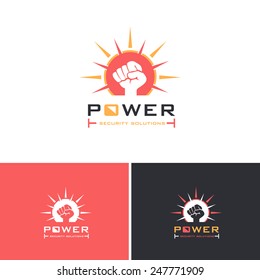 Security Style Power Hand Symbol Vector Stock Vector (Royalty Free ...